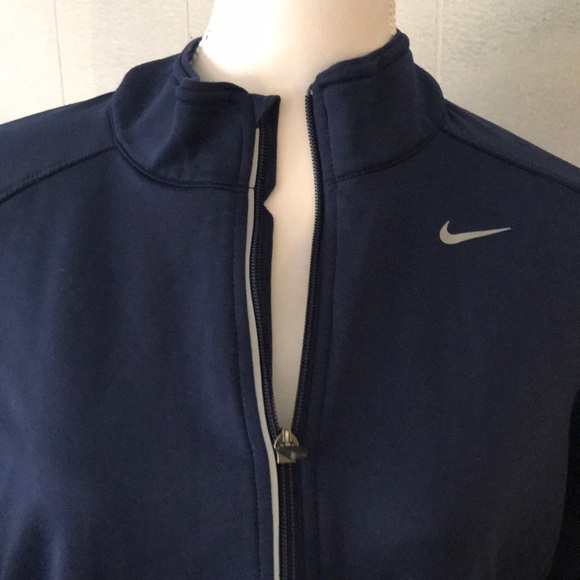 Nike | Tops | Nike Drifit Zip Up Navy With Reflective Stripes | Poshmark